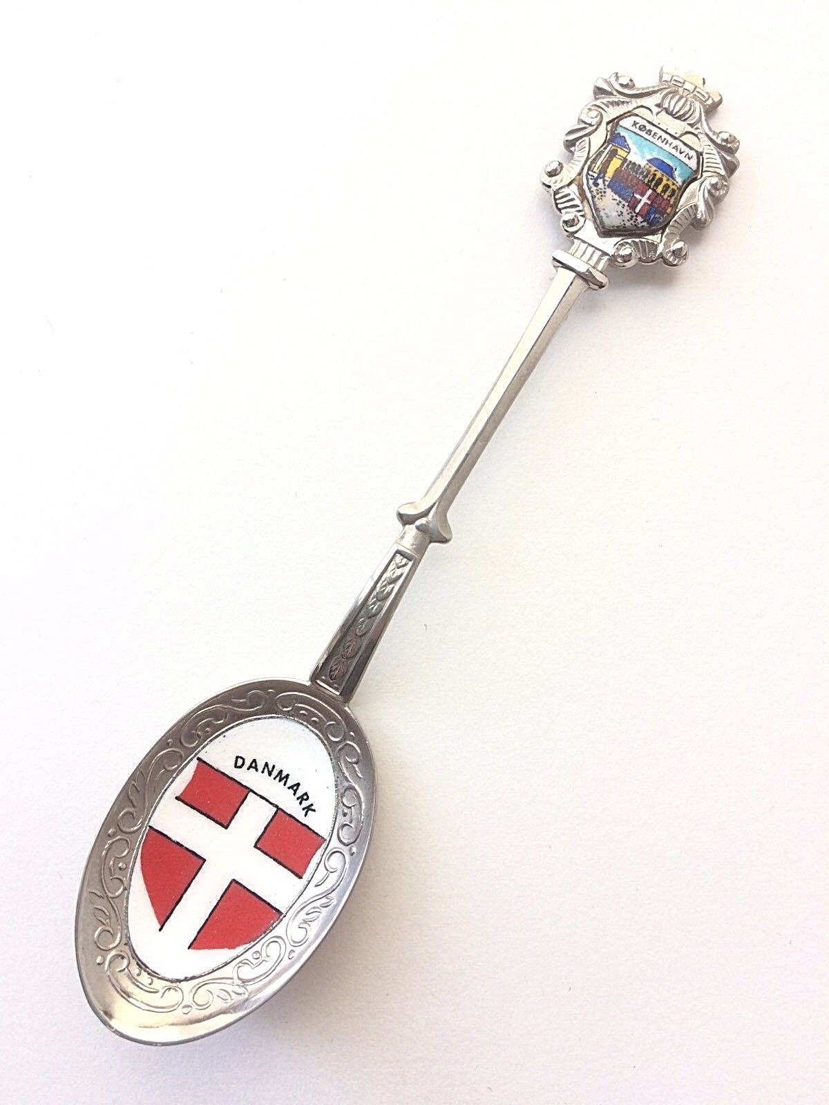 Kobenhavn Danmark (Copenhagen Denmark) ANTIKO Souvenir Spoon w Enamel ...