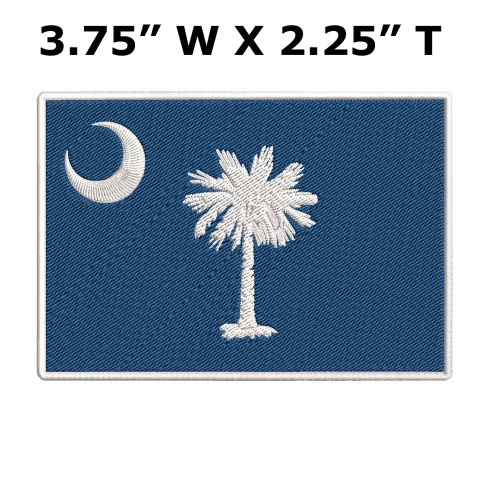 SOUTH CAROLINA STATE FLAG embroidered iron-on PATCH new APPLIQUE ...