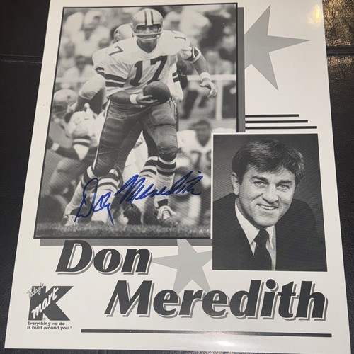 Don Meredith Autographed Signed 8.5x11 Kmart Promotional Photo Dallas ...