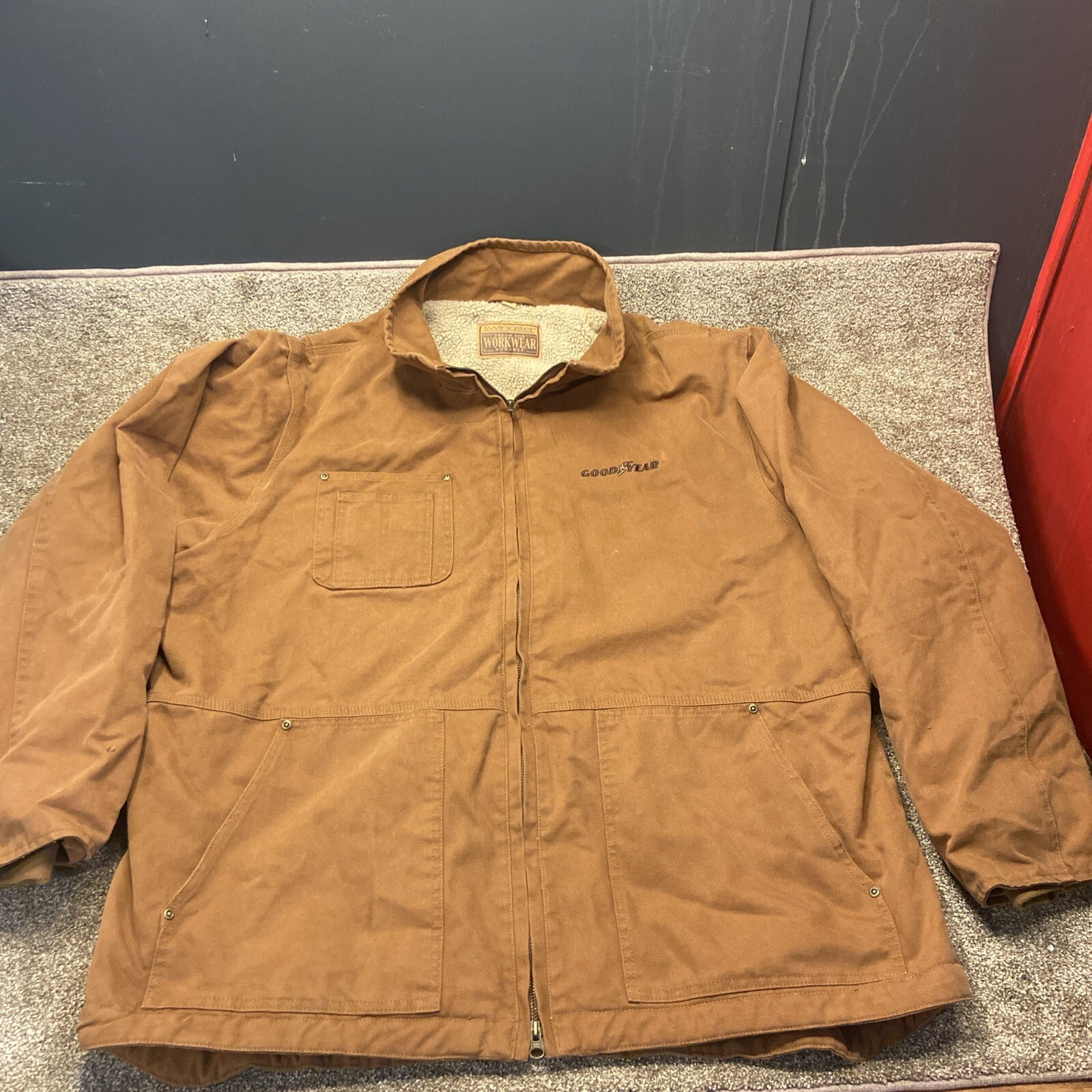 Swingster Jacket Men Medium Brown Canvas Full Zip Workwear Detroit ...