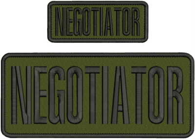 NEGOTIATOR EMBROIDERY PATCH 4X10 AND 2X5 HOOK ON BACK OD GREEN/black | eBay