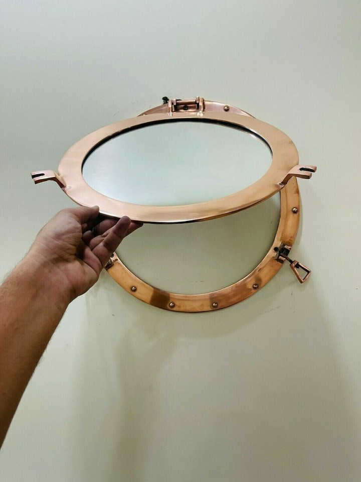 17"Nautical Ship Porthole Bathroom Mirror Copper Finish Round Boat ...