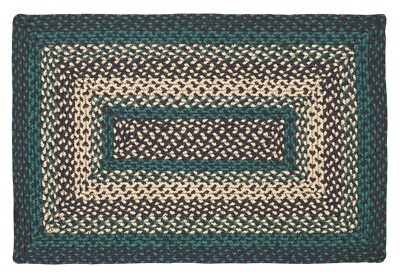 Eco-Friendly Rectangle Braided Rug Green Country Farmhouse Nonslip Pine ...