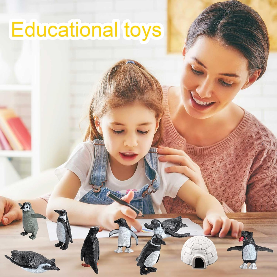 Arctic Penguin Figurines Toy Playset Mini Penguin Toy Set Realistic ...