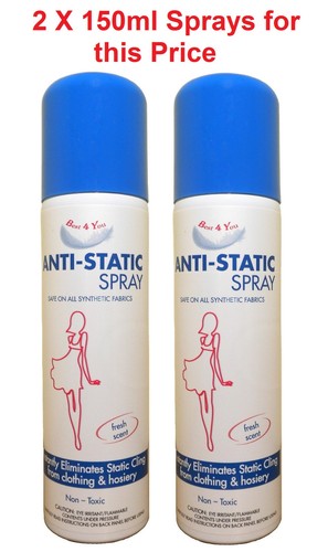 NEW Anti Static Clothes Spray AEROSOL Instantly Eliminates Electricity ...