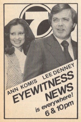 1977 WTVW EVANSVILLE,INDIANA TV NEWS AD ~ ANN KOMIS & LEE DENNEY ...