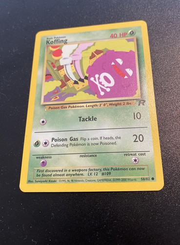 1st Edition Koffing 58/82 Team Rocket Set Pokemon Card 2000 Anglaise | eBay