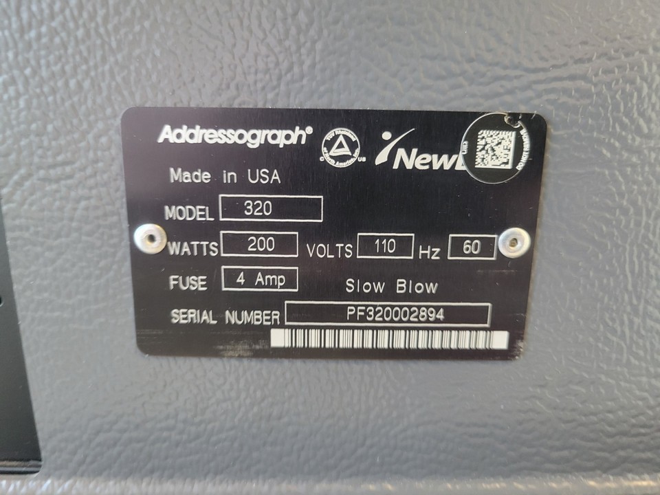 NewBold 320 Addressograph Embosser Dog ID Tag Imprinter Embossing ...
