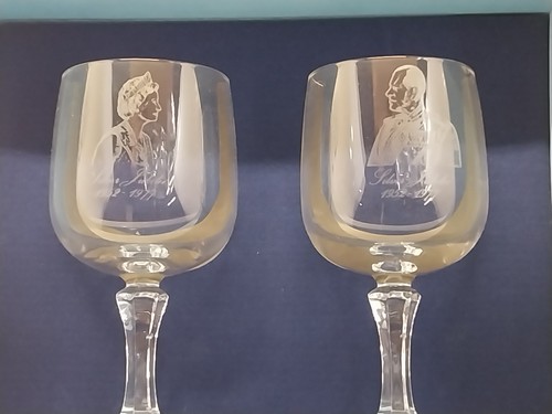 1977 Silver Jubilee Lead Crystal Goblets Matched Pair Limited Edition ...