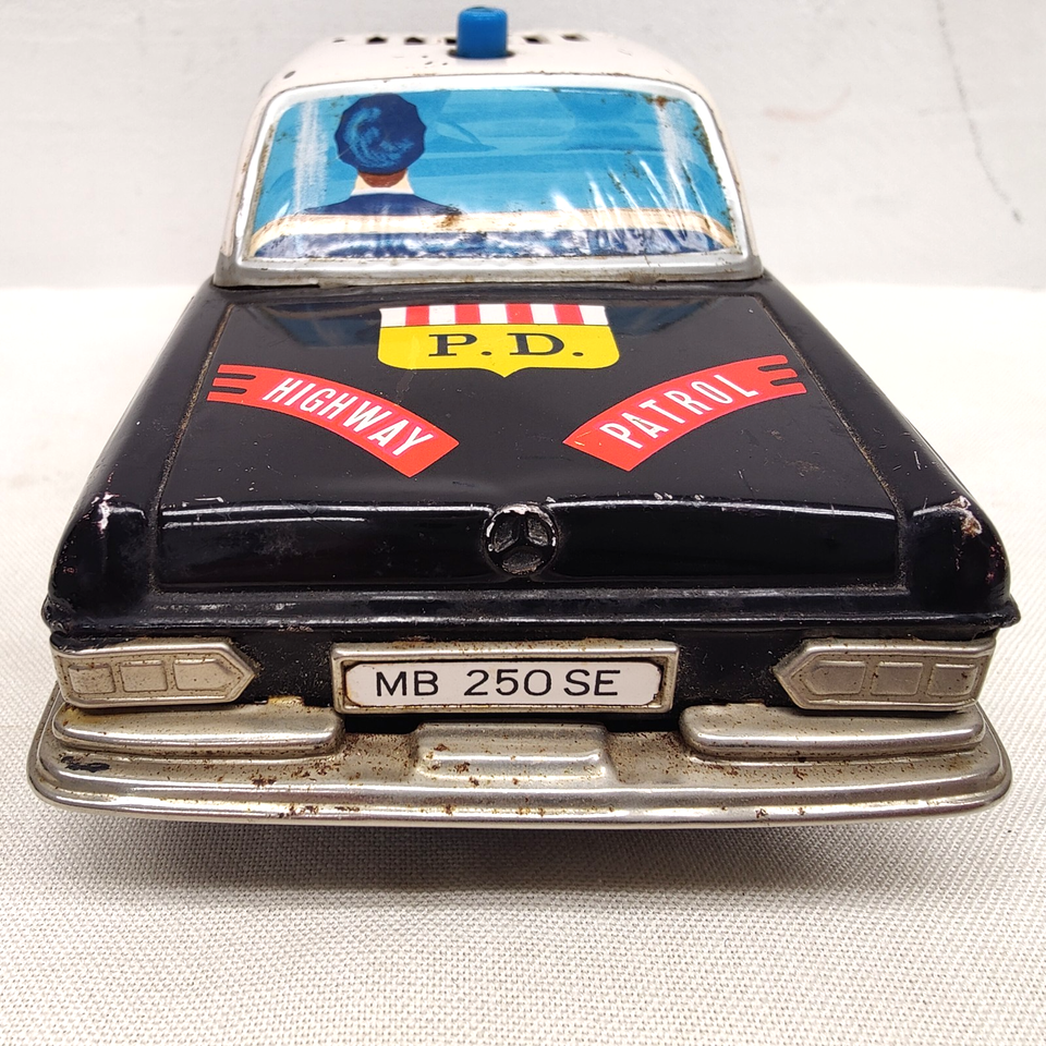 VTG Yonezawa Tin Litho Highway Patrol Police Car Friction Siren ...