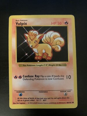 Pokémon TCG Vulpix Base Set 68/102 Regular Shadowless Common | eBay