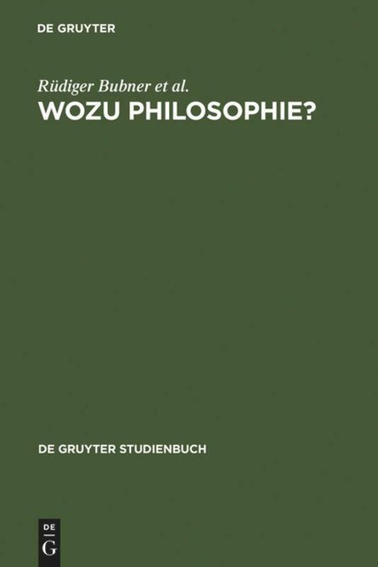 Wozu Philosophie? von Rüdiger Bubner (1978, Gebundene Ausgabe) online ...