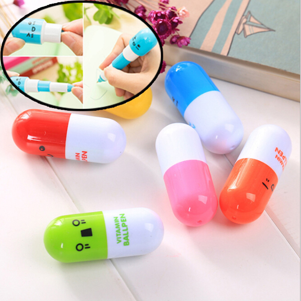 6Pcs/set mini pill shaped smile face graffiti marker pens new and ...