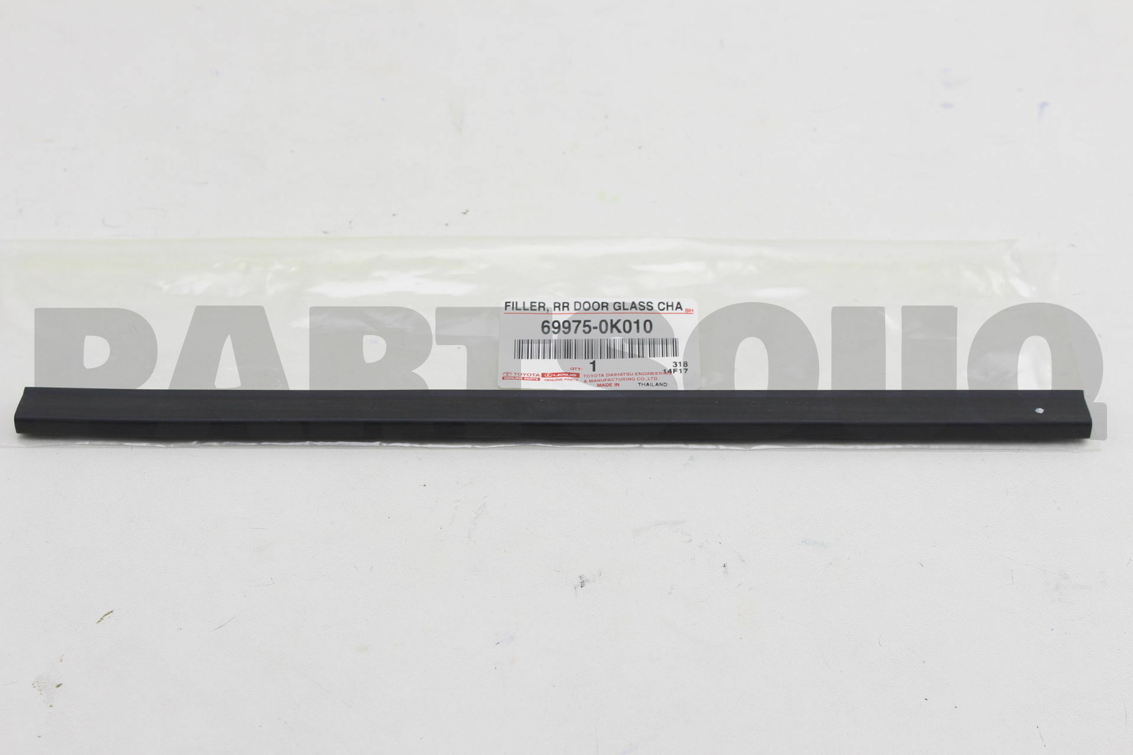 699750K010 Genuine Toyota FILLER, REAR DOOR GLASS CHANNAL 69975-0K010 ...