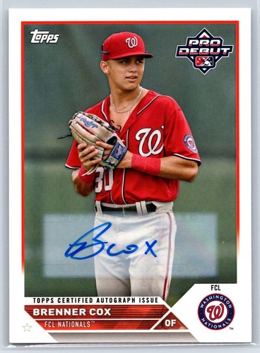 2023 Topps Pro Debut Brenner Cox Prospect Auto Autograph #PD-128 ...