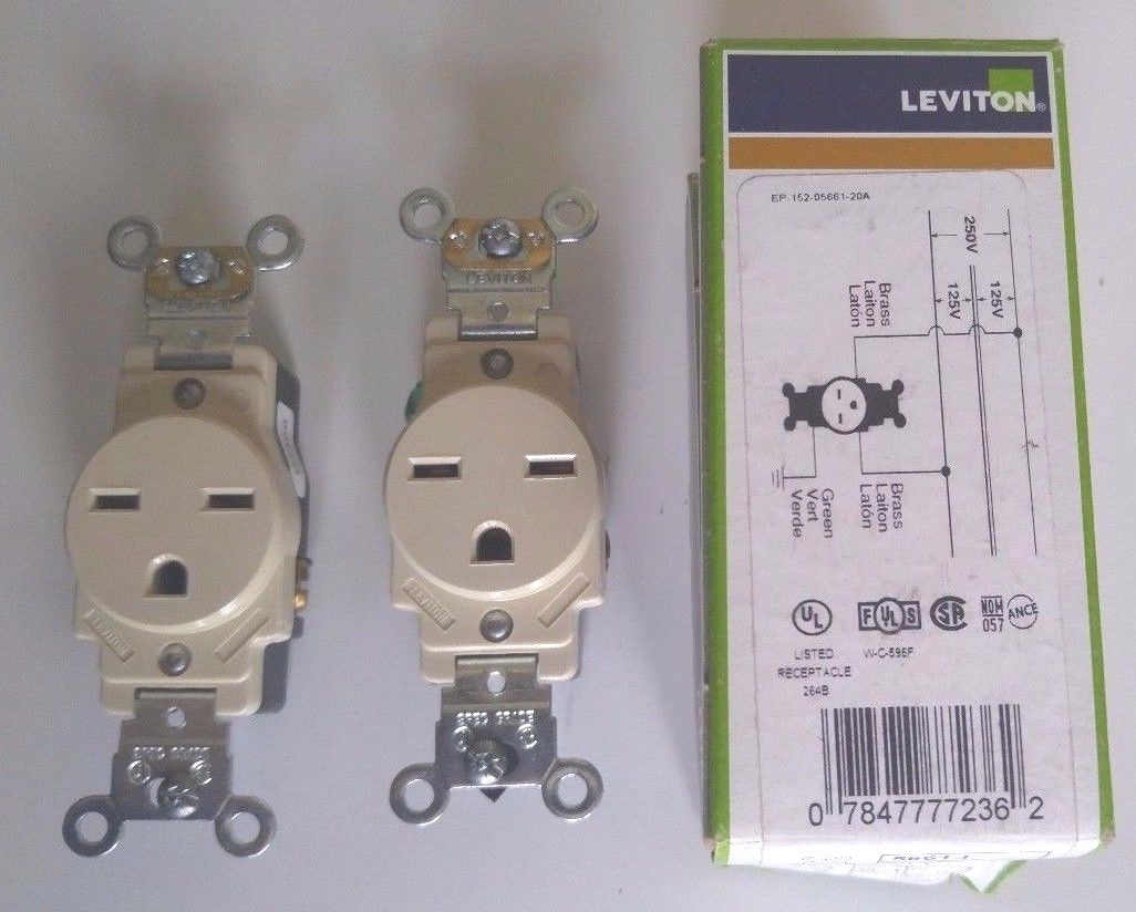 Leviton 566-1 Ivory Receptacle Lot of 2 New | eBay