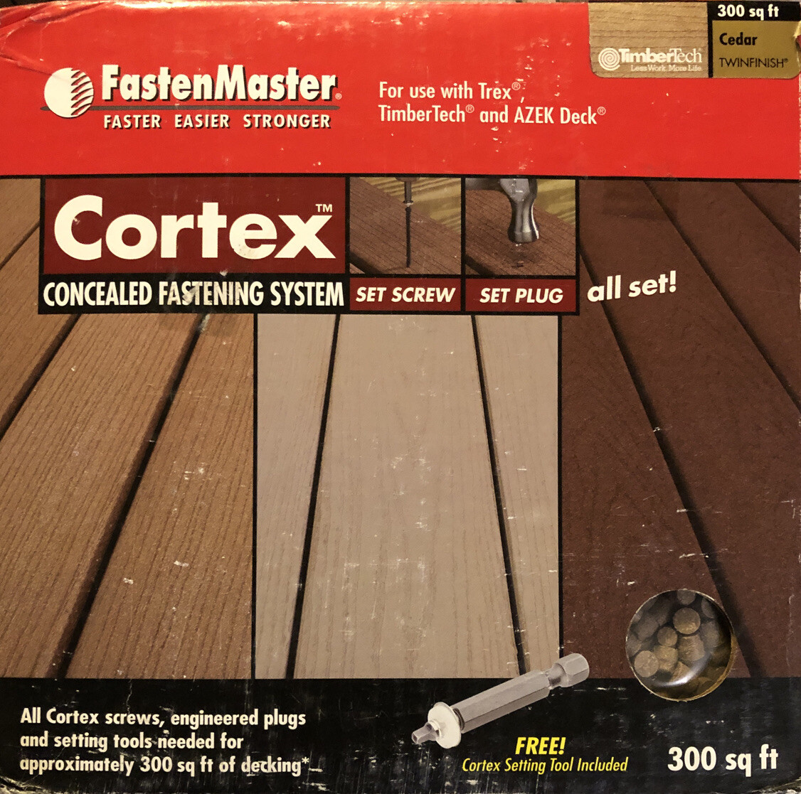 300 Sq. Feet CEDAR FastenMaster Cortex Concealed Fastening System 2-3/4 ...