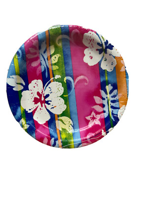 Bahama Breeze Hibiscus Tropical Luau Beach Pool Party 7" Paper Dessert ...