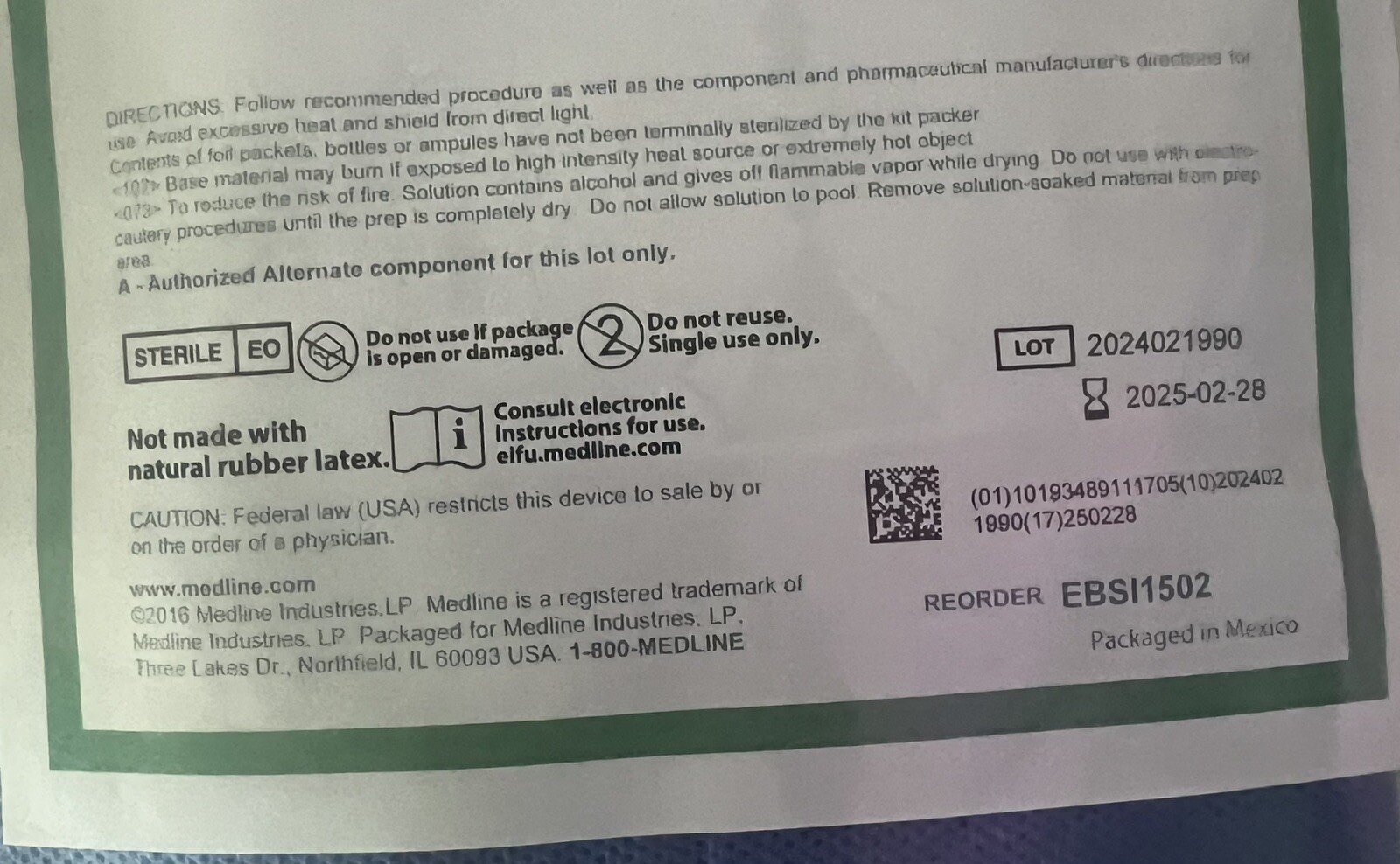 Medline EBSI SENSITIVE SKIN LVAD KIT Anchor Gauze Antiseptic Driveline ...