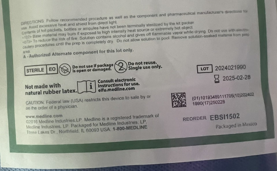 Medline EBSI SENSITIVE SKIN LVAD KIT Anchor Gauze Antiseptic Driveline HeartPump | eBay