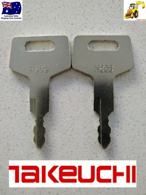 2 x Takeuchi H806 Excavator Plant Digger Keys Set of 2 FREE POSTAGE ...