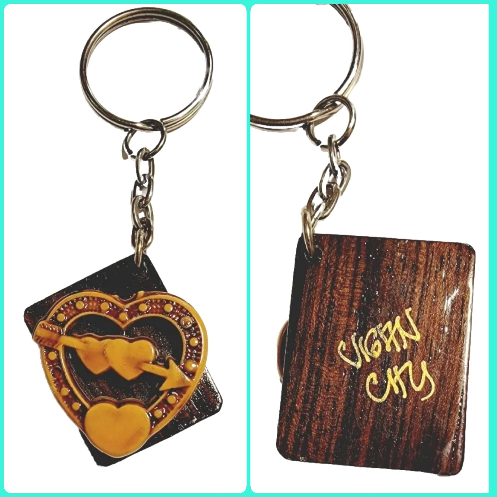 Vigan City Philippines Heart Keychain Souvenir Wooden Sculpted Hearts ...