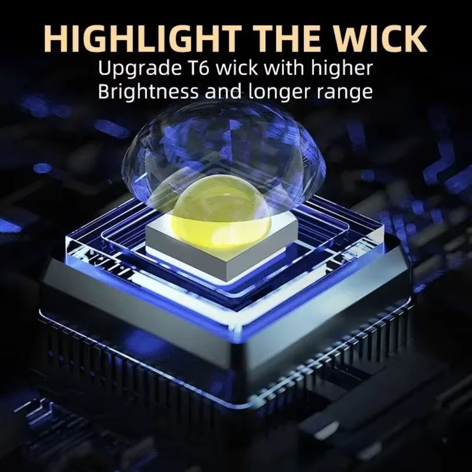 3X Super Bright LED Mini Tactical Flashlight USB Rechargeable Lamp 5 ...