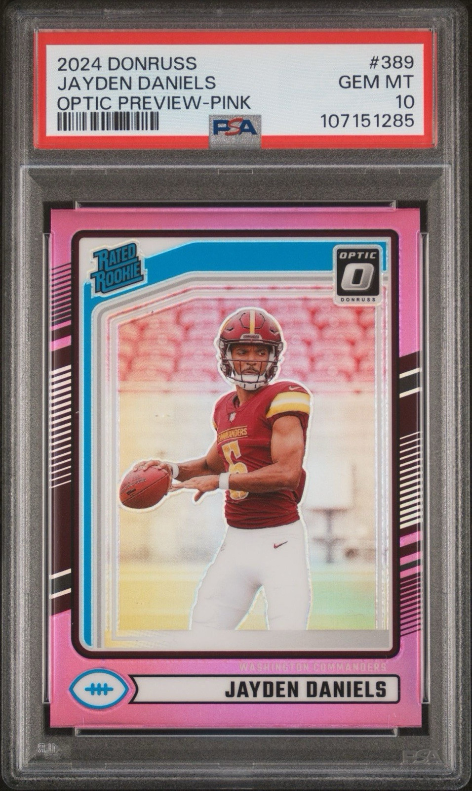 Jayden Daniels 2024 Donruss #389 Optic Preview - Pink Price Guide ...