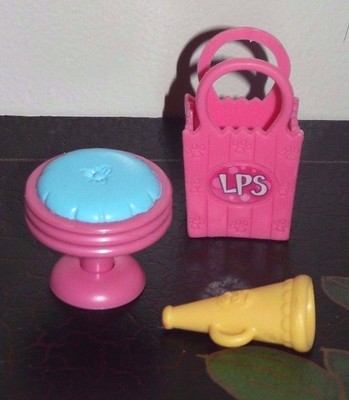 Littlest Pet Shop LPS 3 Pc Accessories Lot stool, bag, megaphone B16 | eBay