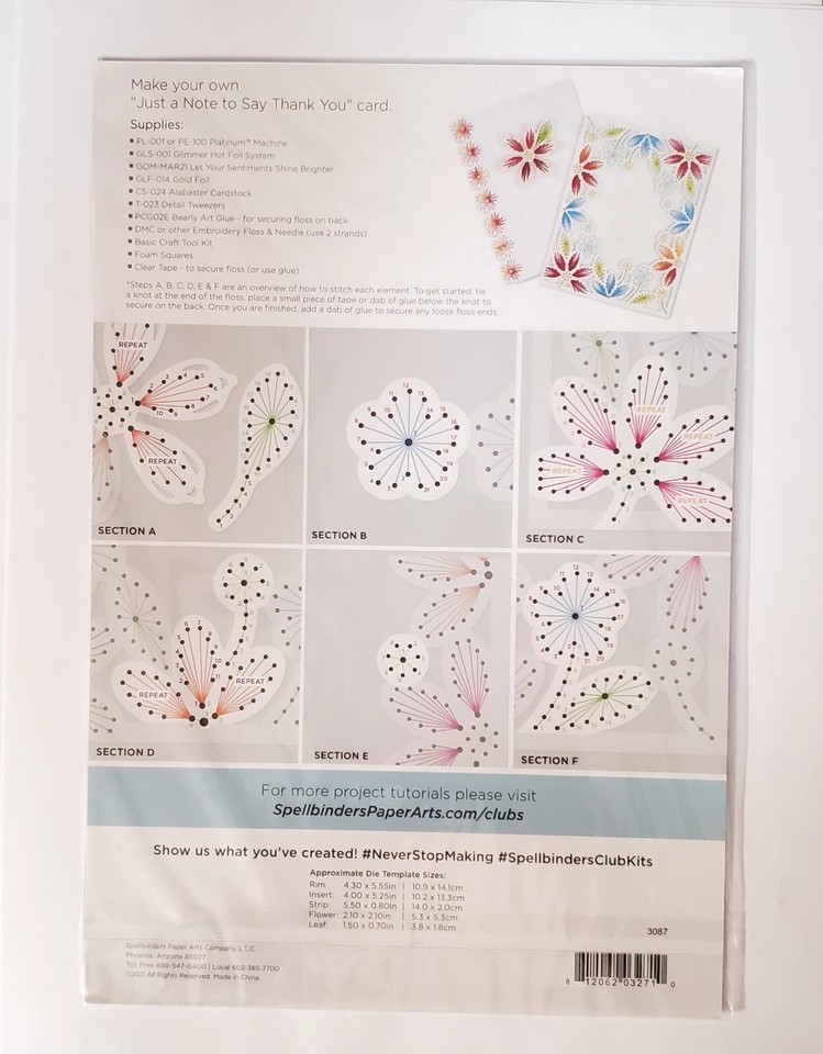 Spellbinders Stitched Card Front, Border and Flower Dies | eBay