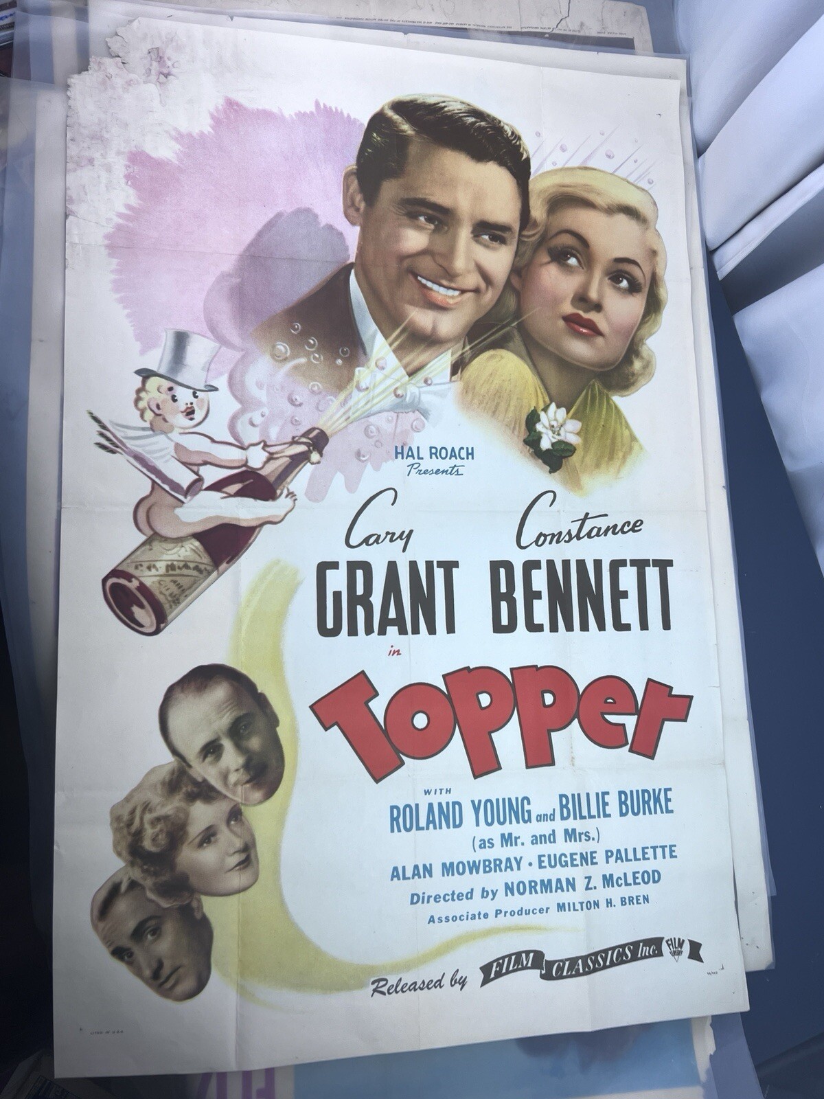 Cary Grant TOPPER original 1 sheet movie poster. 1944 Reissue. | eBay