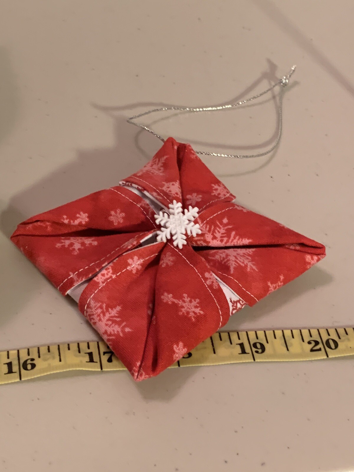 Lot Of 4 Hand Crafted Quilted Folded Star Ball Christmas Tree Ornament ...