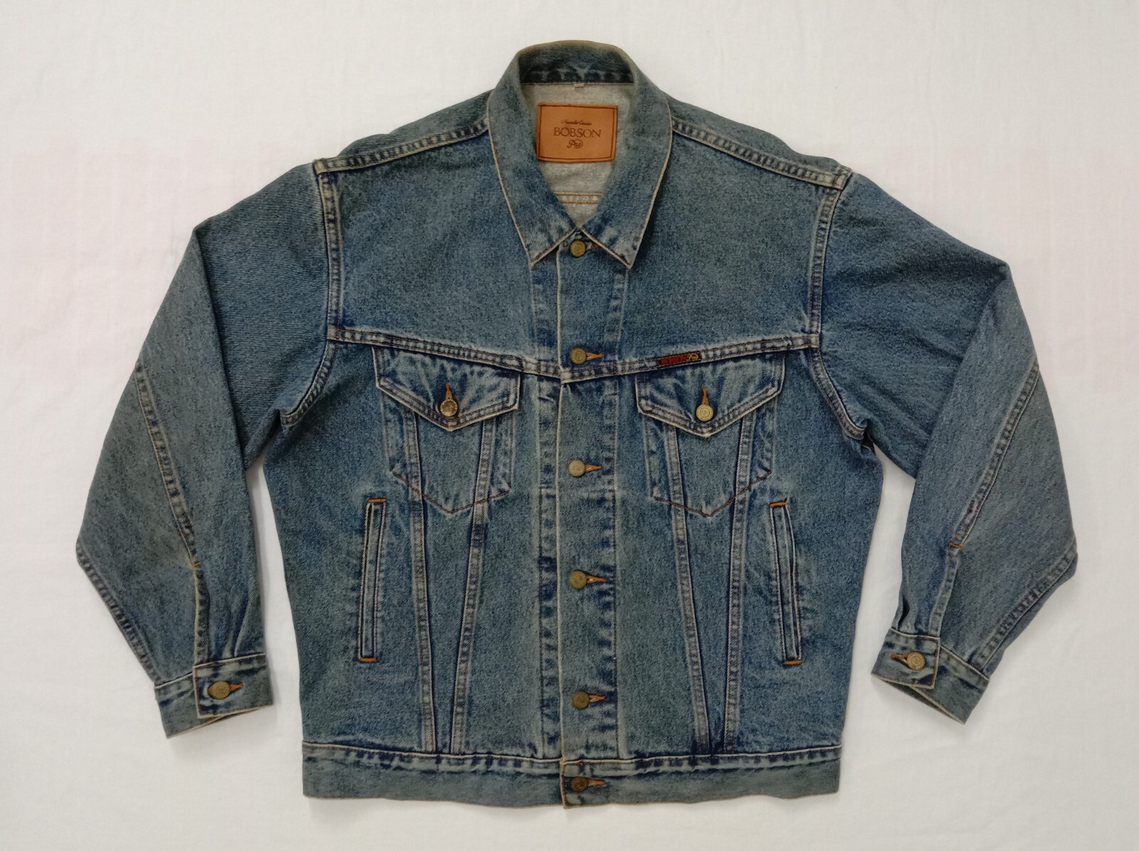 Vintage Japanese Brand Bobson Denim Trucker Jacket Bl… - Gem