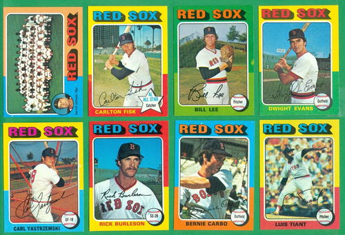 1975 TOPPS BOSTON RED SOX TEAM SET NM YAZ FISK EVANS BURLESON RC TIANT ...