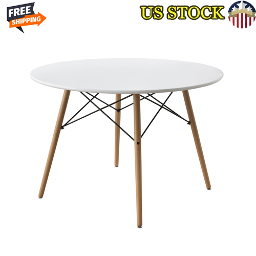 42" Wood Dining Table Round Modern Durable Lightweight Sturdy Kitchen ...
