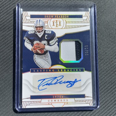 Drew Pearson autograph card 2022 Panini- National Treasures card 10/10 ...