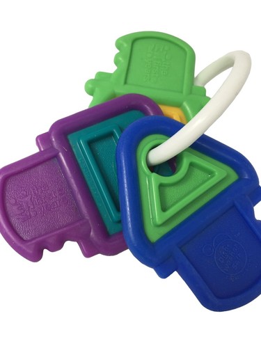 The First Years Purple Blue BABY TOY CAR KEYS PRETEND PLAY Rattle ...