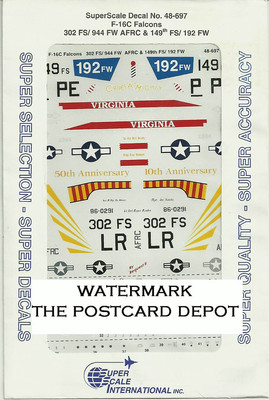 1/48 SuperScale Decals Falcon F-16C 149th FS Virginia ANG 302nd FS AFRC ...