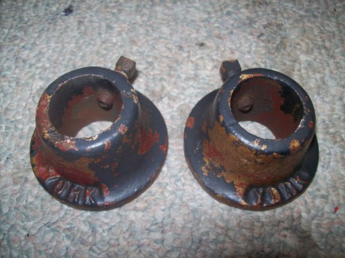 2 vtg YORK BARBELL COLLARS BODYBUILDING Fitness DUMBBELLS homegym ...