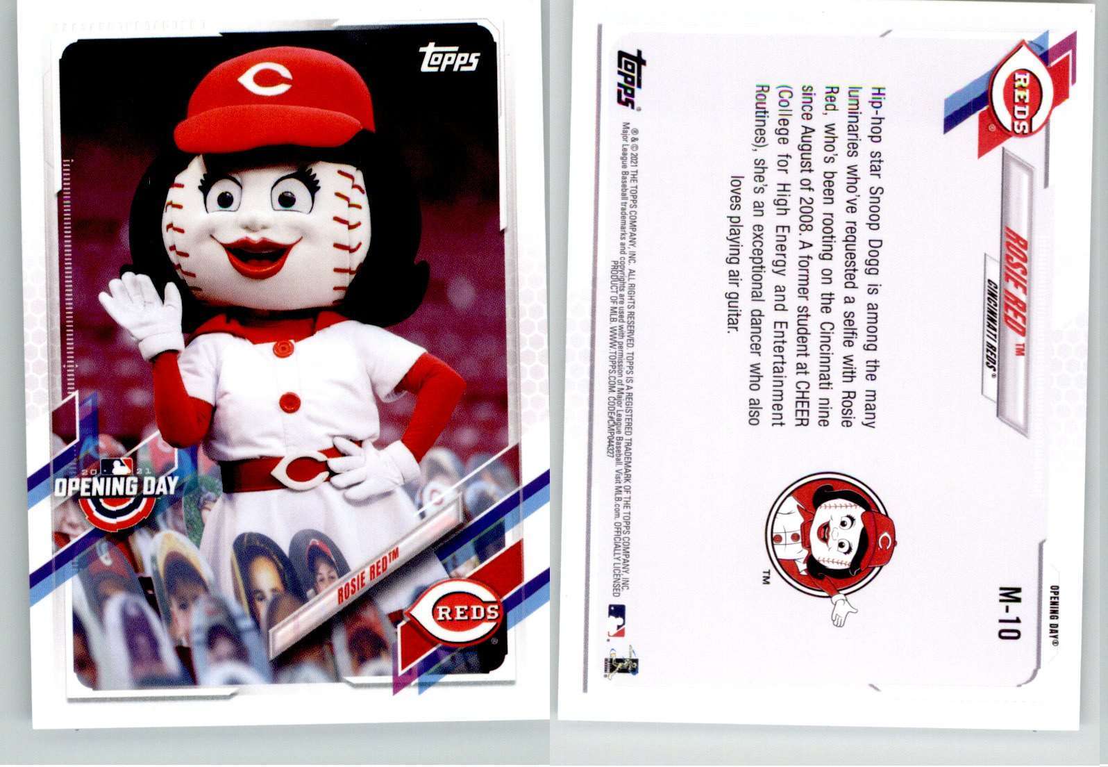 Rosie Red 2021 Topps Opening Day Mascots M-10 Reds | eBay