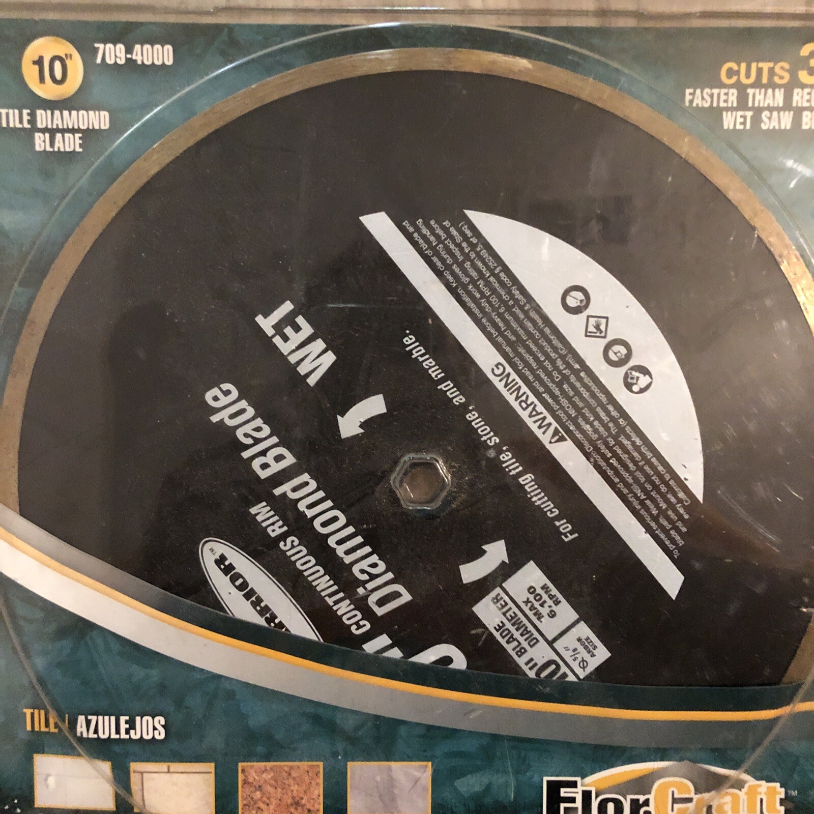 *NEW FlorCraft 709-4000 Glass Tile Diamond Blade 10” | eBay