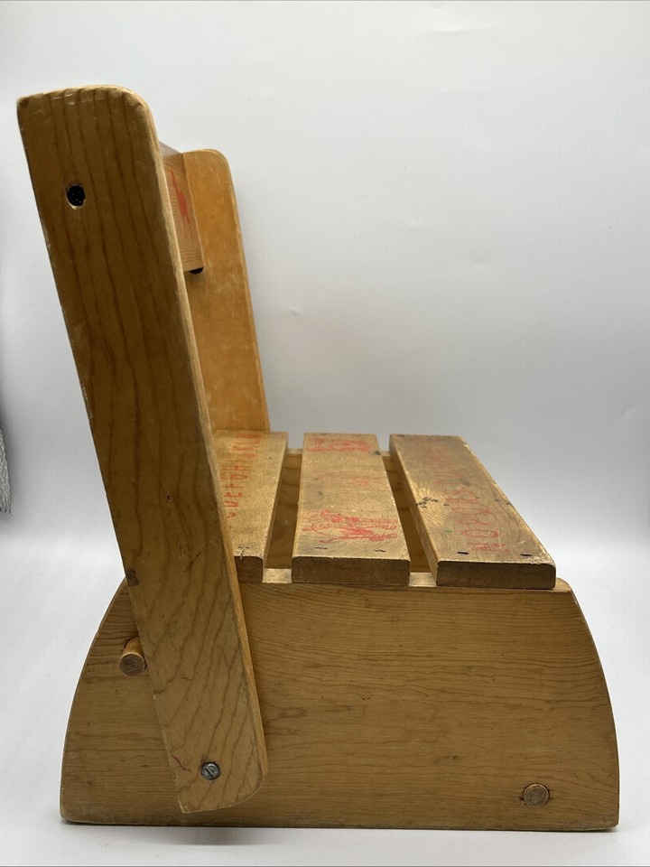 Sit Down Step Up Stool Chair DEKTO Wooden Toys Animal Alphabet Theme ...