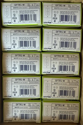 10 PCS Leviton GFTR1-W - 15A 125V GFCI Outlet - White - Cover Plate ...