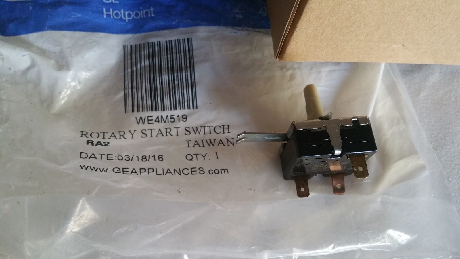Genuine GE Hotpoint Dryer Rotary Start Switch WE4M519 WE4M326 WE4M402 ...