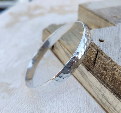 Hammered Silver Bangles 925 Sterling Silver Bracelet Handmade Women ...