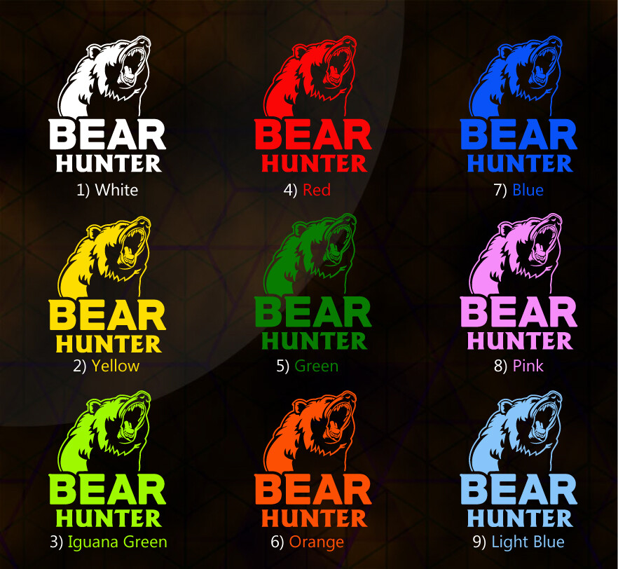 Bear Hunter Decal Sticker 9.5" (H) Bears car truck window vinyl hunting ...