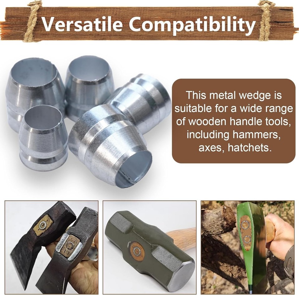 21 PCS Round Axe Handle Wedge Safety Handle Metal Wedge Hammer Handle ...