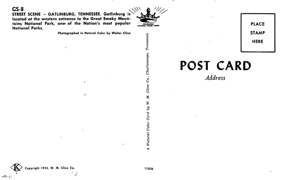 Street Scene Cars Gatlinburg Tennessee 1955c postcard | eBay