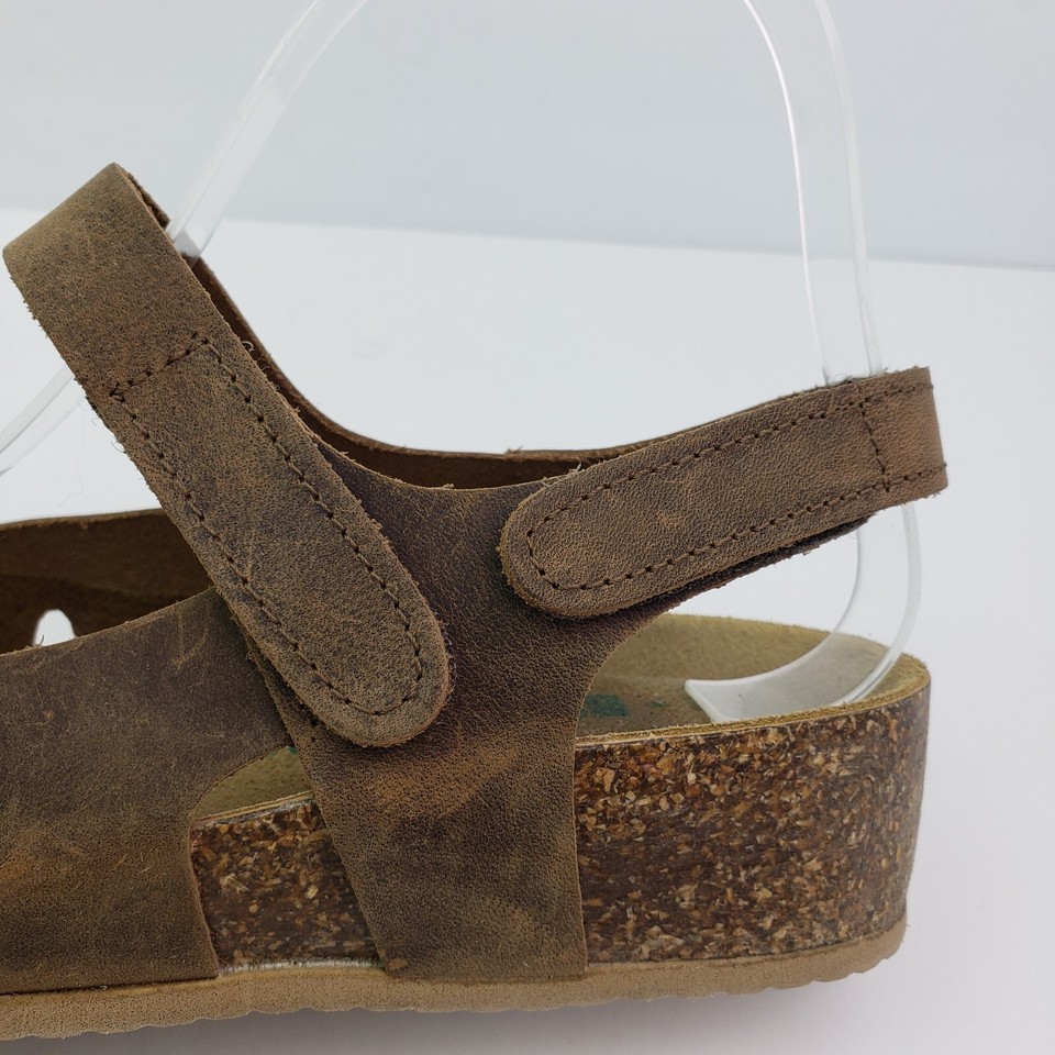 BioNatura Womens Size 8 EU 39 Brown Leather Cork Footbed Mary Jane ...