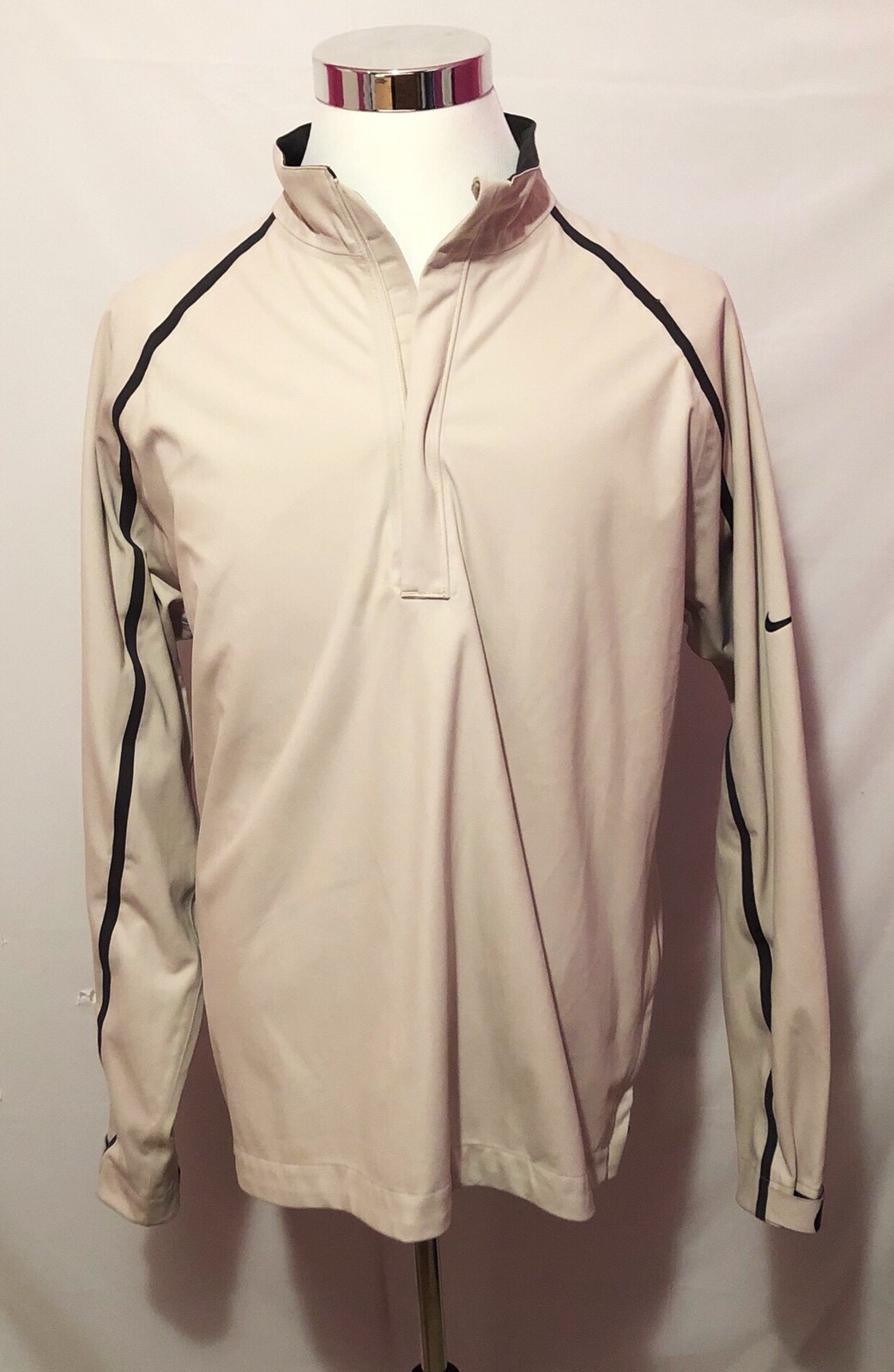 Nike Golf Mens Beige Half Zip Long Sleeve Golf Jacket Size L | eBay